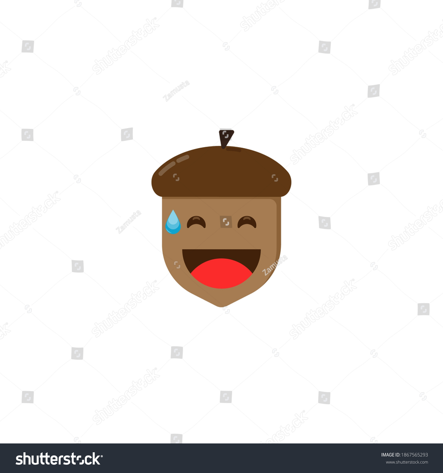 Cute Walnut Seed Emoticon Vector Stock Vector (Royalty Free) 1867565293 ...