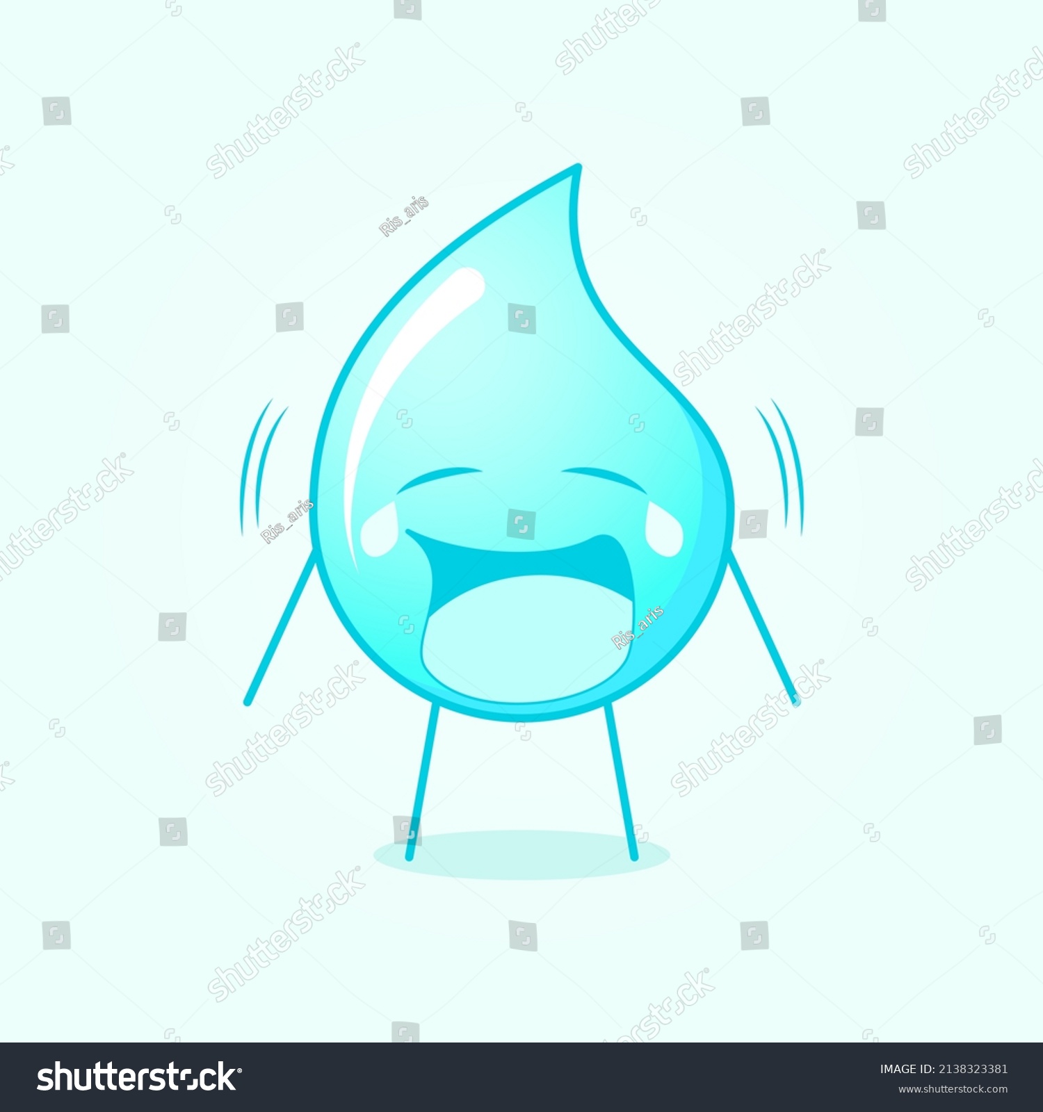 Cute Water Cartoon Crying Expression Stock Vector (Royalty Free ...