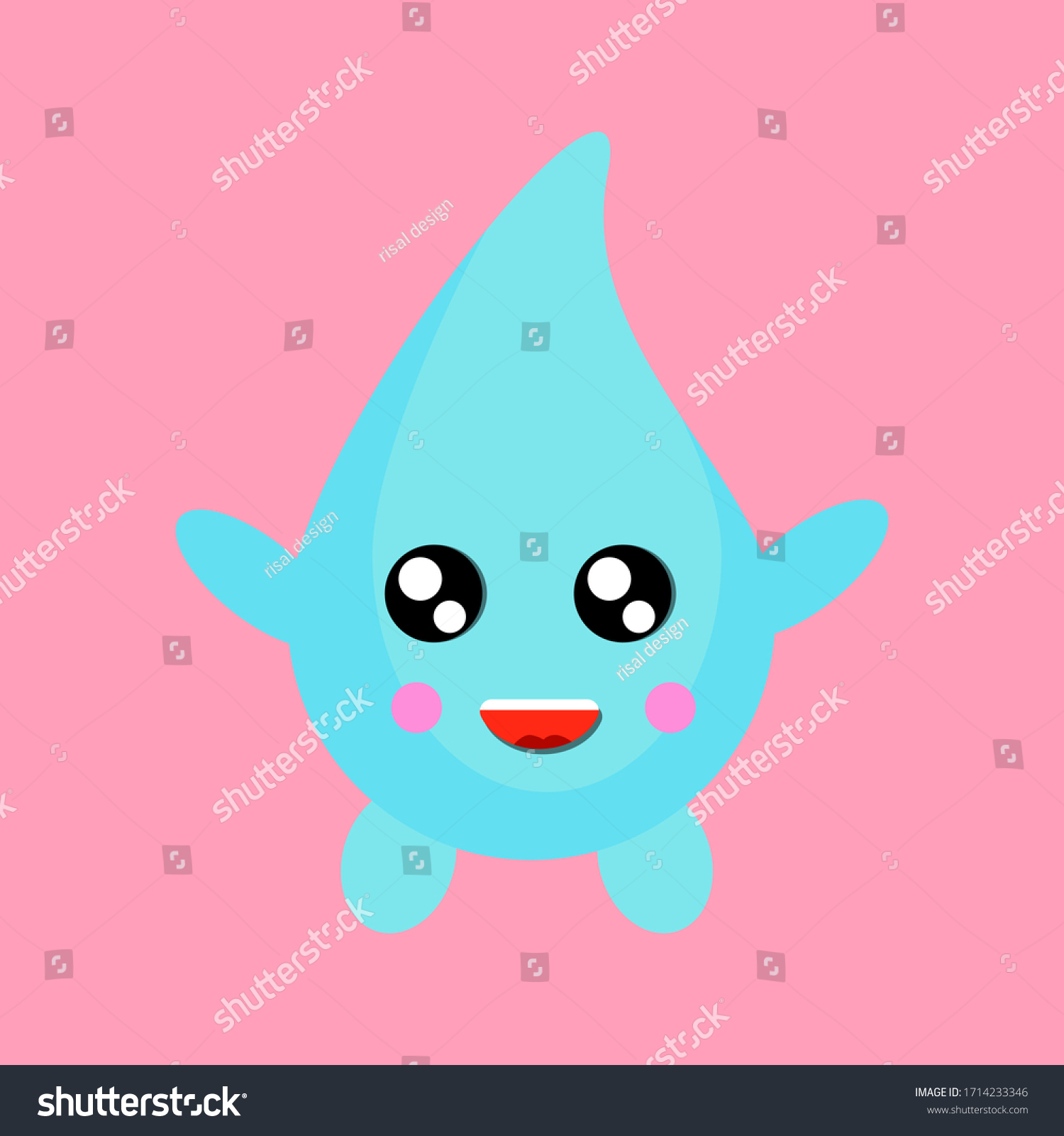Cute Water Mascot Vector Design Stock Vector (Royalty Free) 1714233346 ...