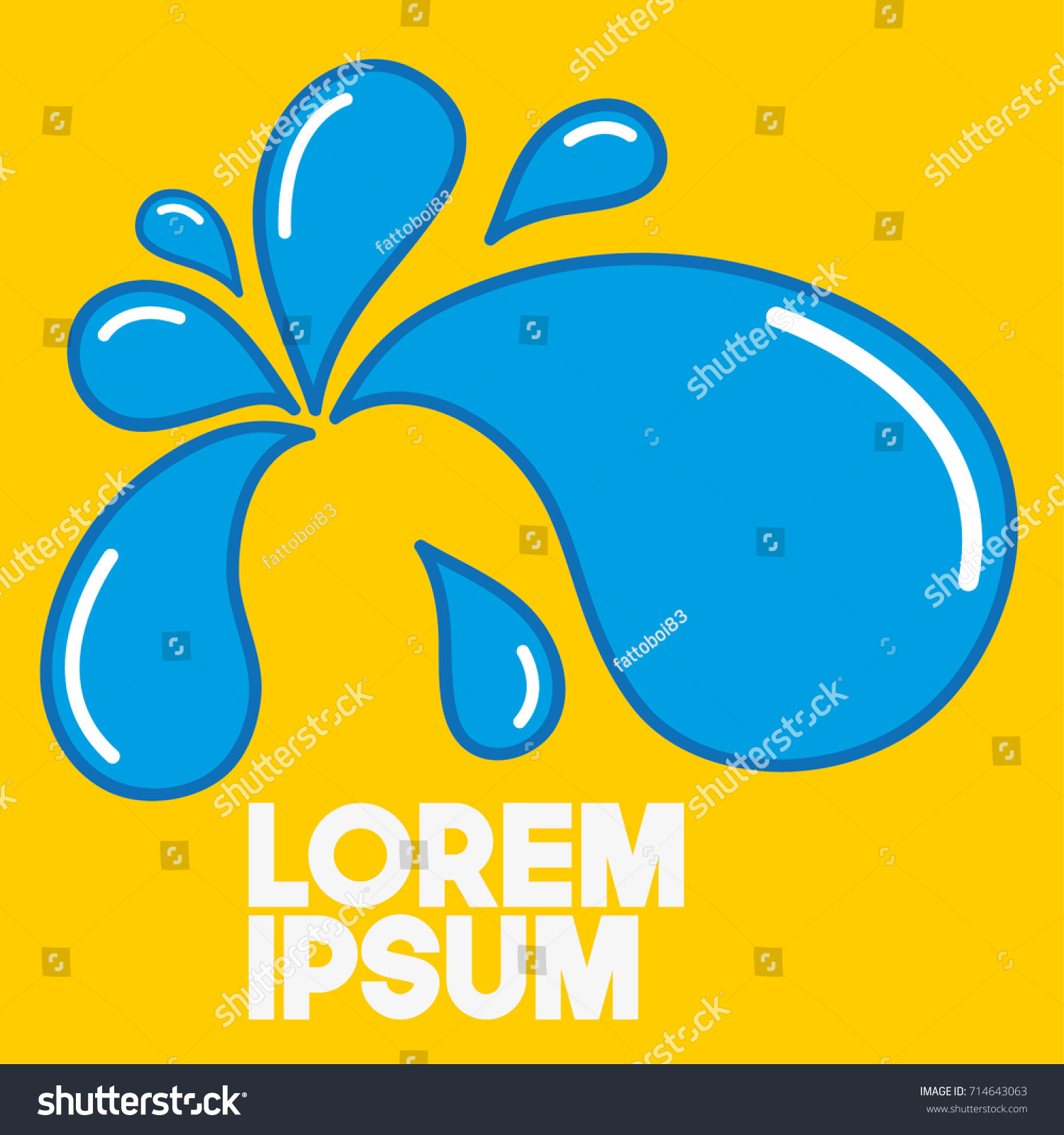Cute Water Splashes Stock Vector (Royalty Free) 714643063