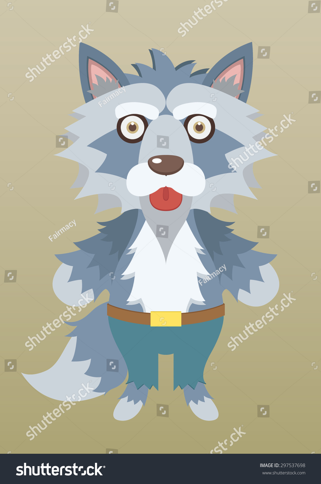 Cute Werewolf Cartoon Vector Stock Vector (Royalty Free) 297537698
