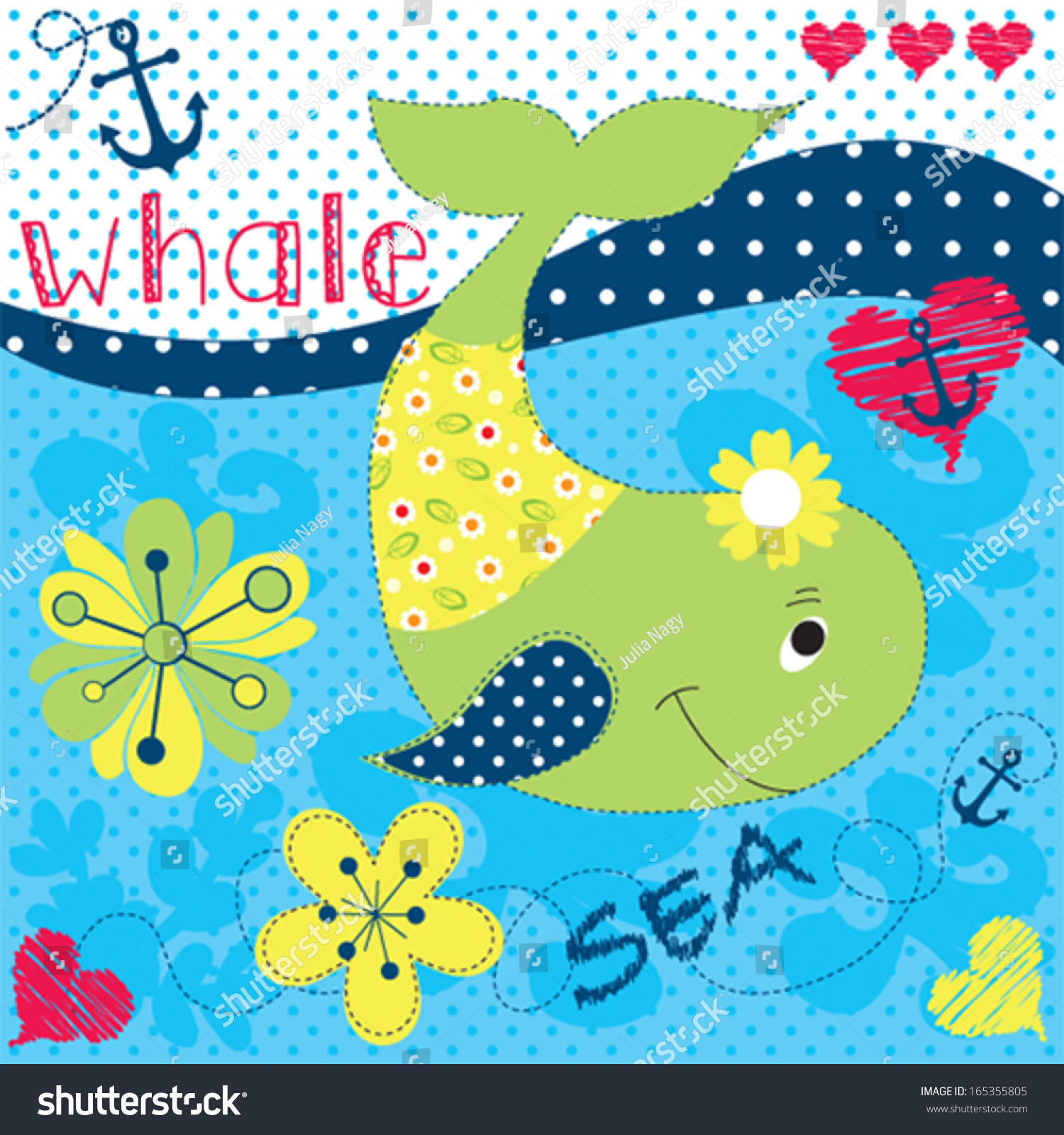 Cute Whale Vector Illustration Stock Vector (Royalty Free) 165355805 ...