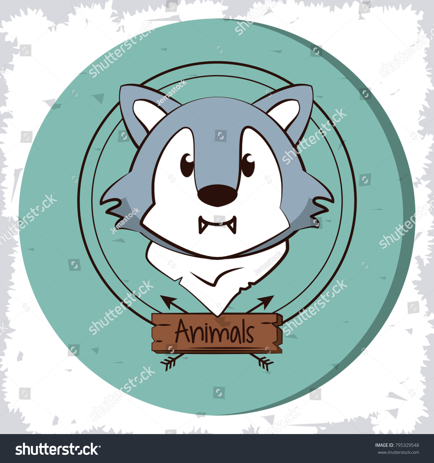 Cute Wolf Cartoon Head Stock Vector (Royalty Free) 795329548 | Shutterstock