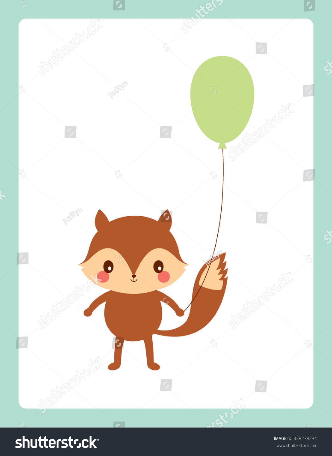 Cute Wolf Balloon Stock Vector (Royalty Free) 328238234 | Shutterstock