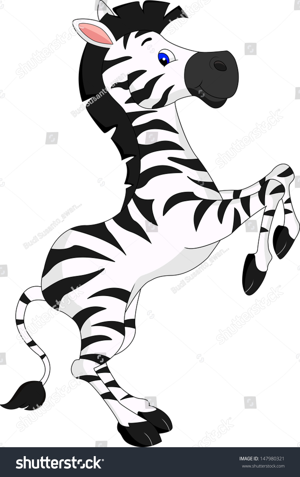 Cute Zebra Cartoon Stock Vector 147980321 - Shutterstock