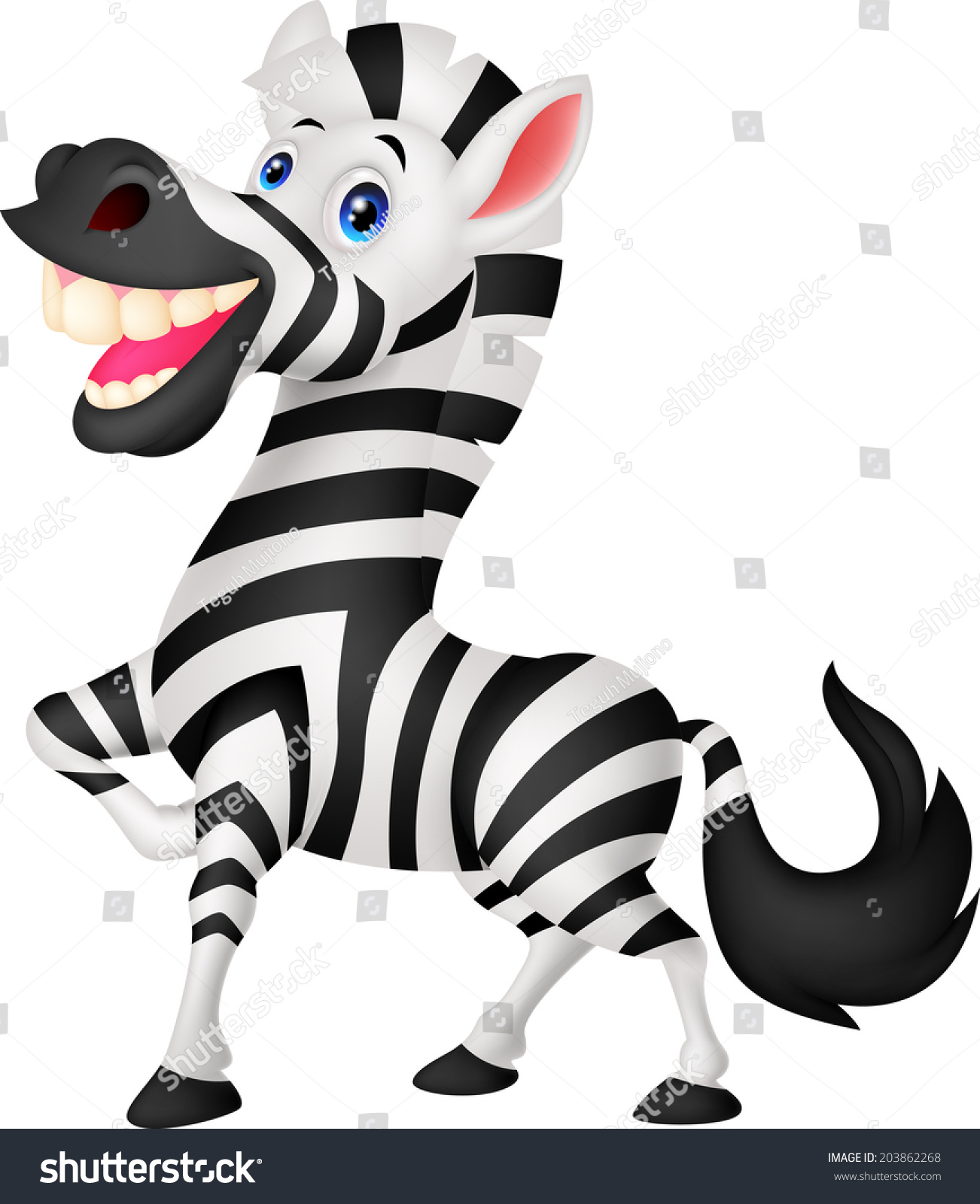 Cute Zebra Cartoon Stock Vector 203862268 - Shutterstock