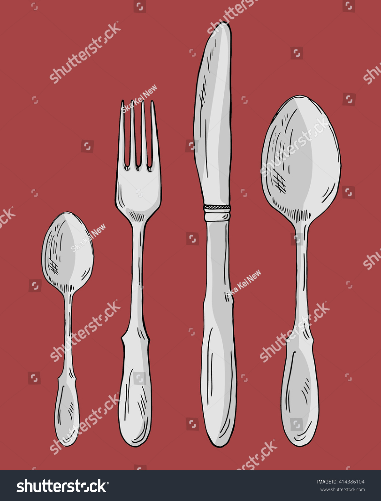 Cutlery Stock Vector (Royalty Free) 414386104