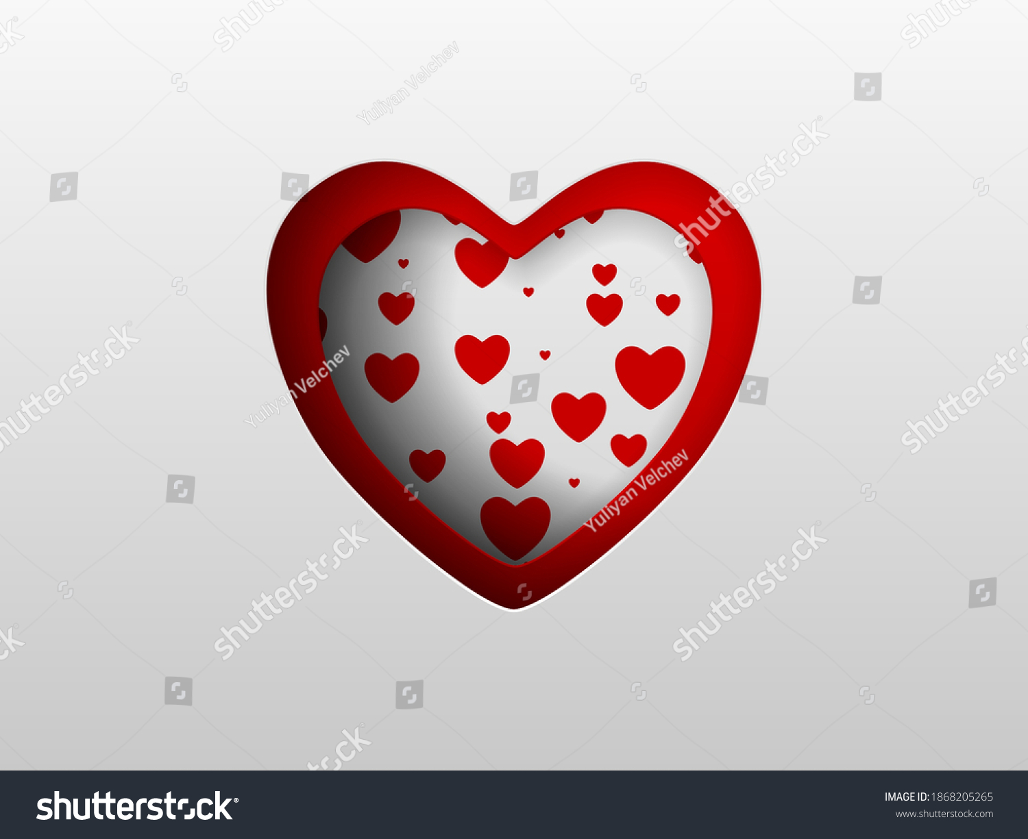 Cutted Heart Shape Shadow Paper Background Stock Vector (Royalty Free ...