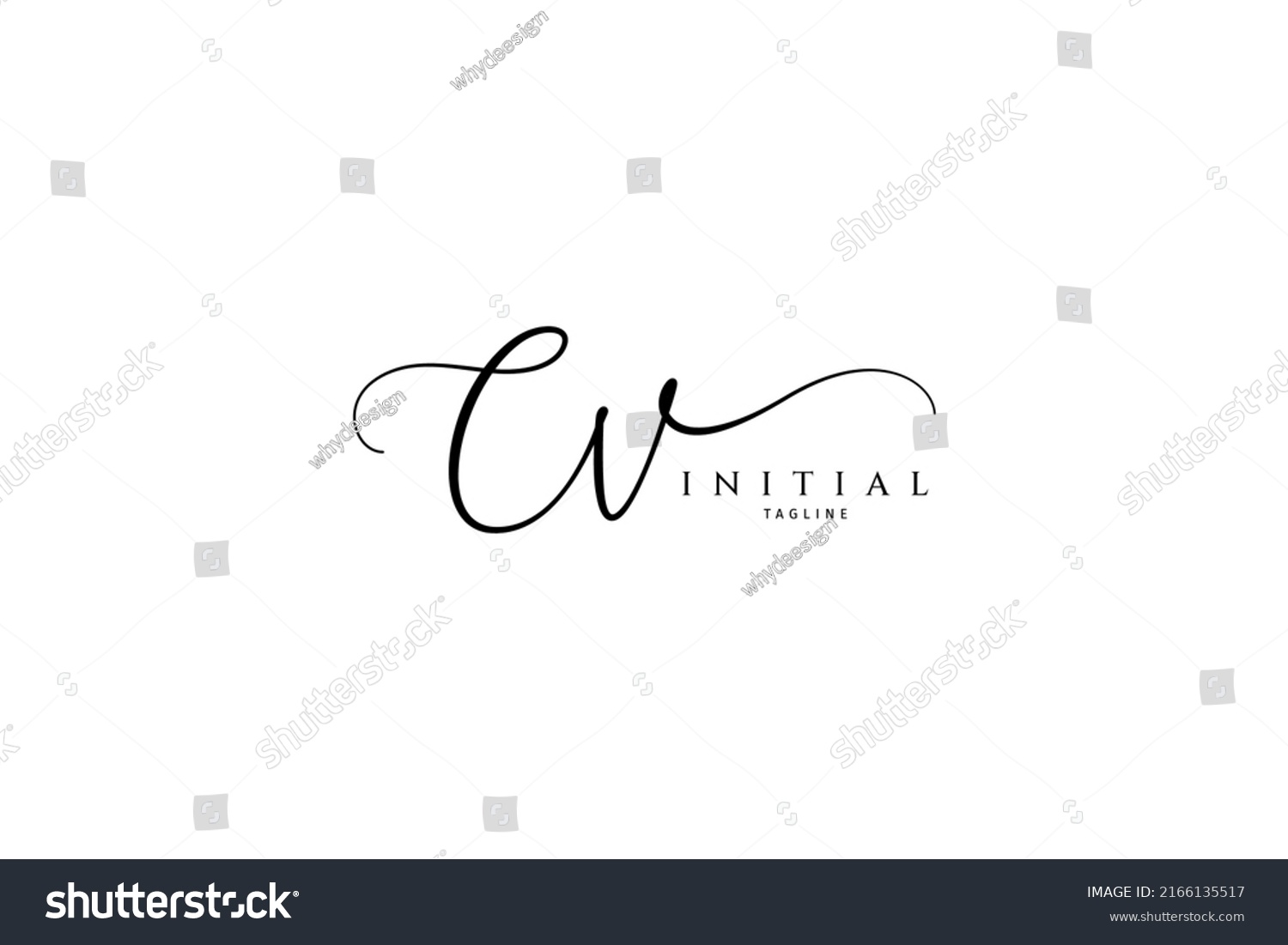 Cv Initial Signature Logo Handwritten Monogram Stock Vector (Royalty ...