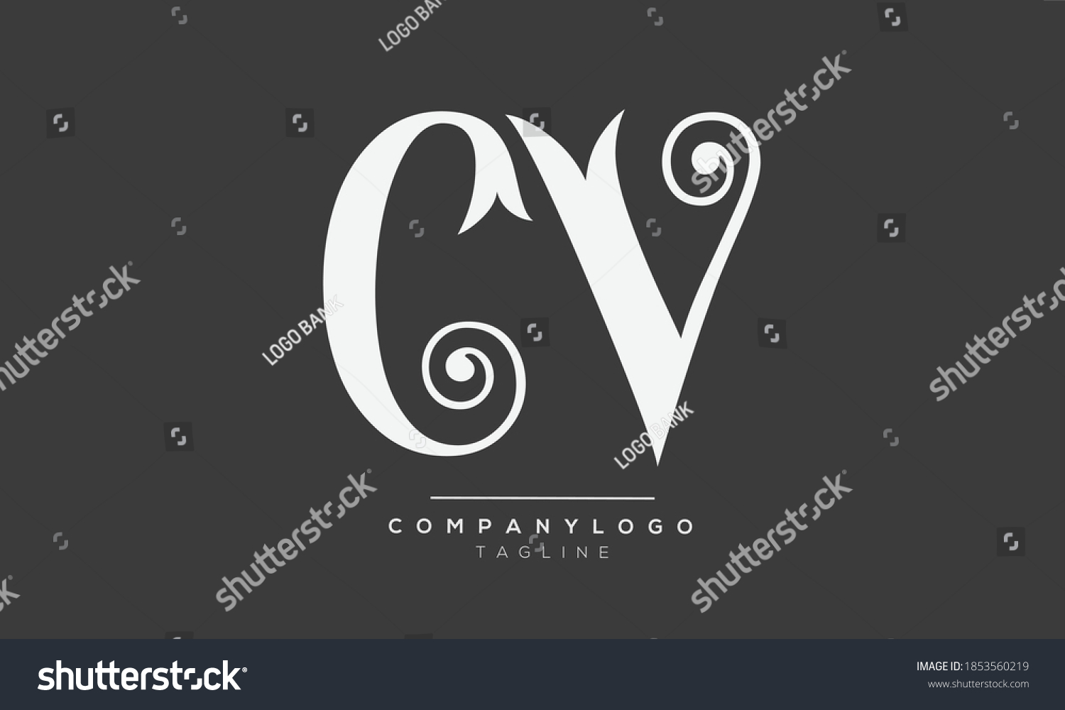 Cv Initials Monogram Letter Text Alphabet Stock Vector (Royalty Free ...
