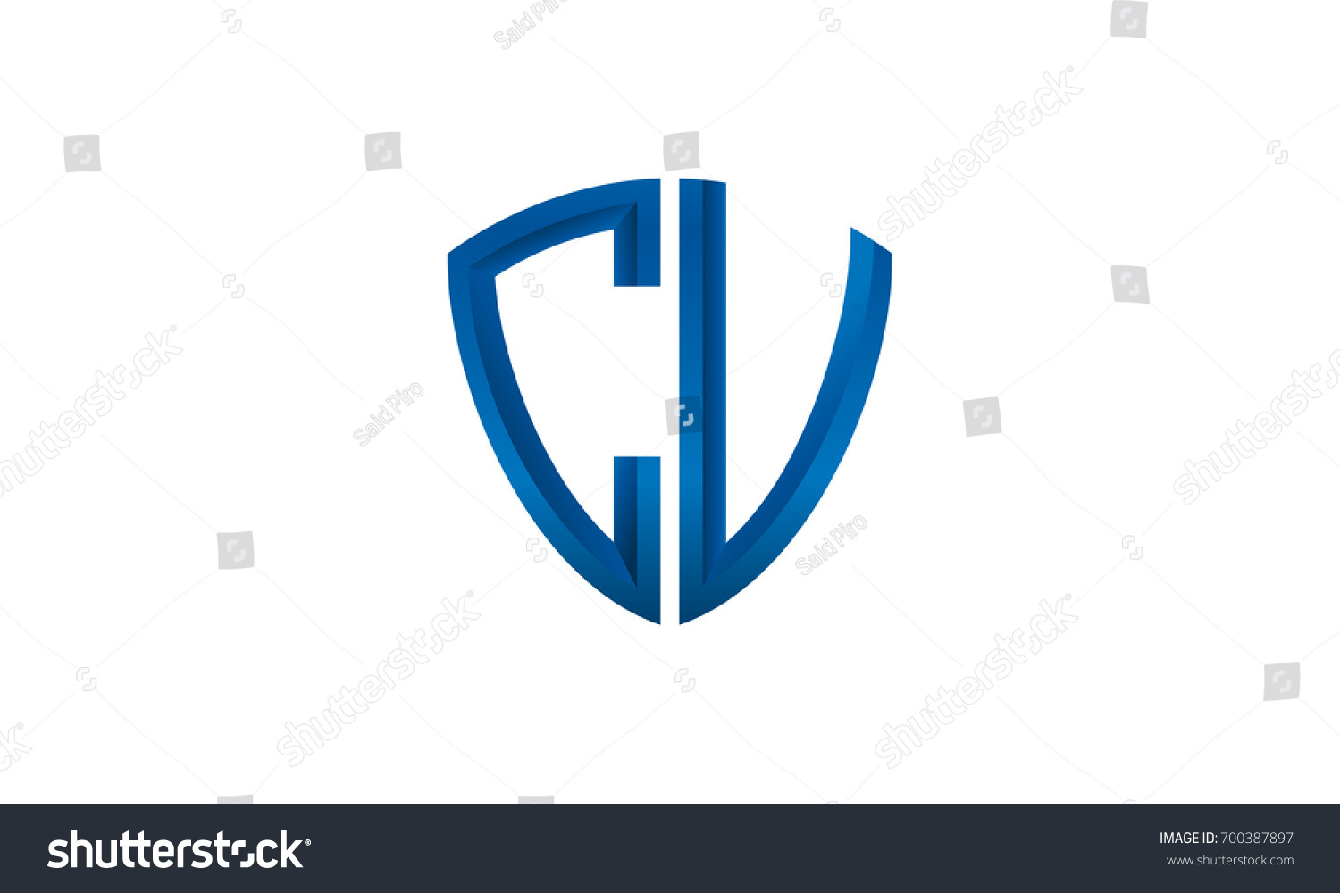Cv Letters Logo Monogram Shield: เวกเตอร์สต็อก (ปลอดค่าลิขสิทธิ์) 700387897