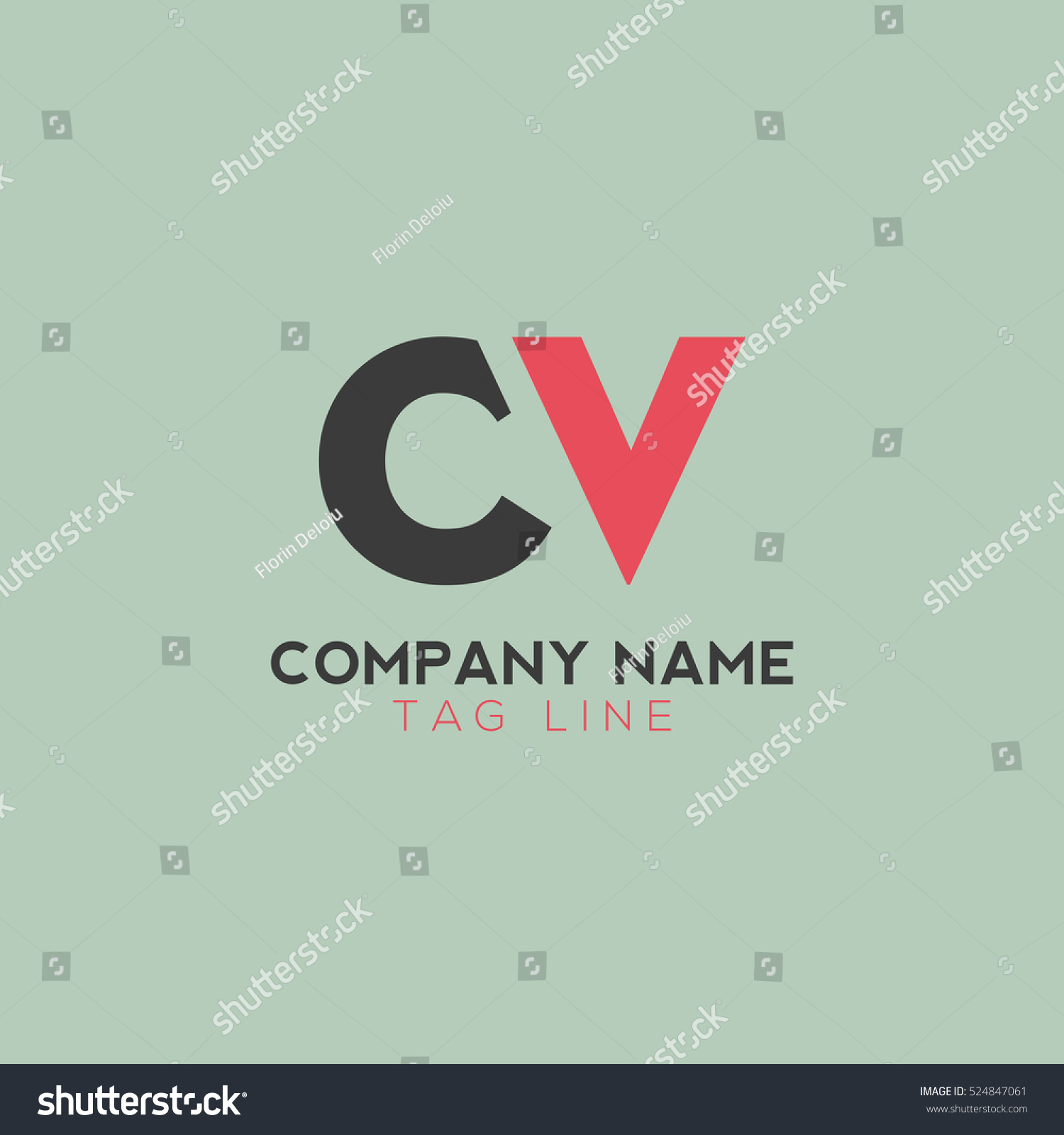 Cv Logo: vector de stock (libre de regalías) 524847061 | Shutterstock
