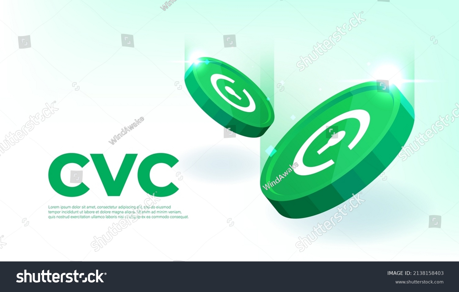 Cvc Coin Cryptocurrency Concept Banner Background Stock Vector (Royalty ...