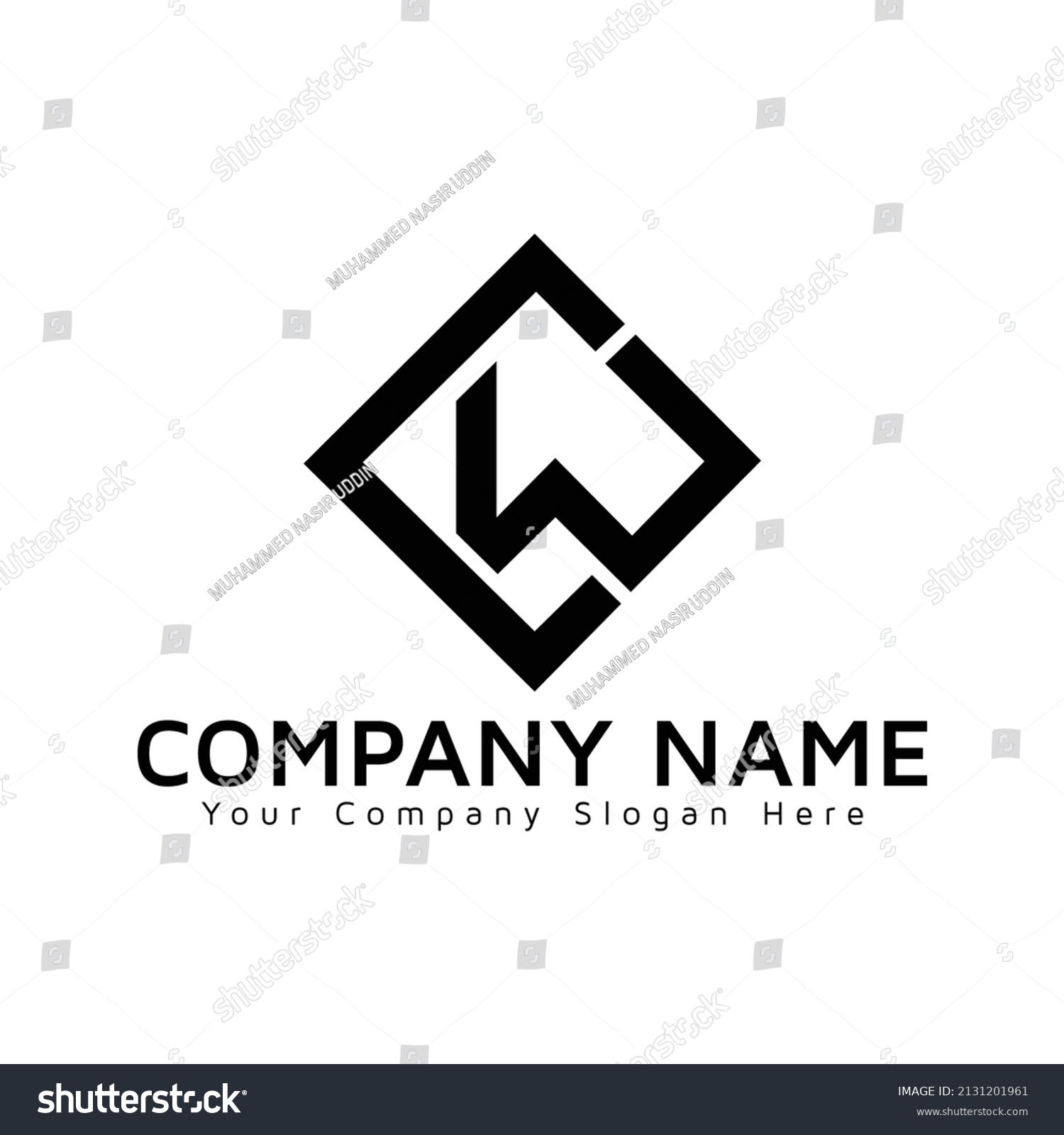 Cw Initial Vector Letter Logo Design Stock Vector (Royalty Free ...