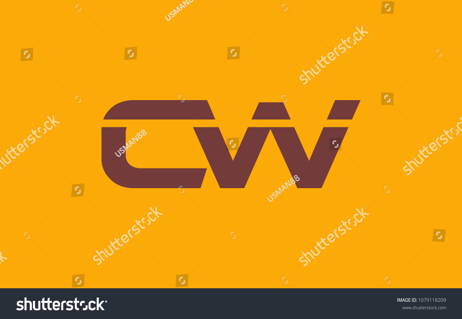 Cw Letter Initial Logo Design Flat Stock Vector (Royalty Free ...