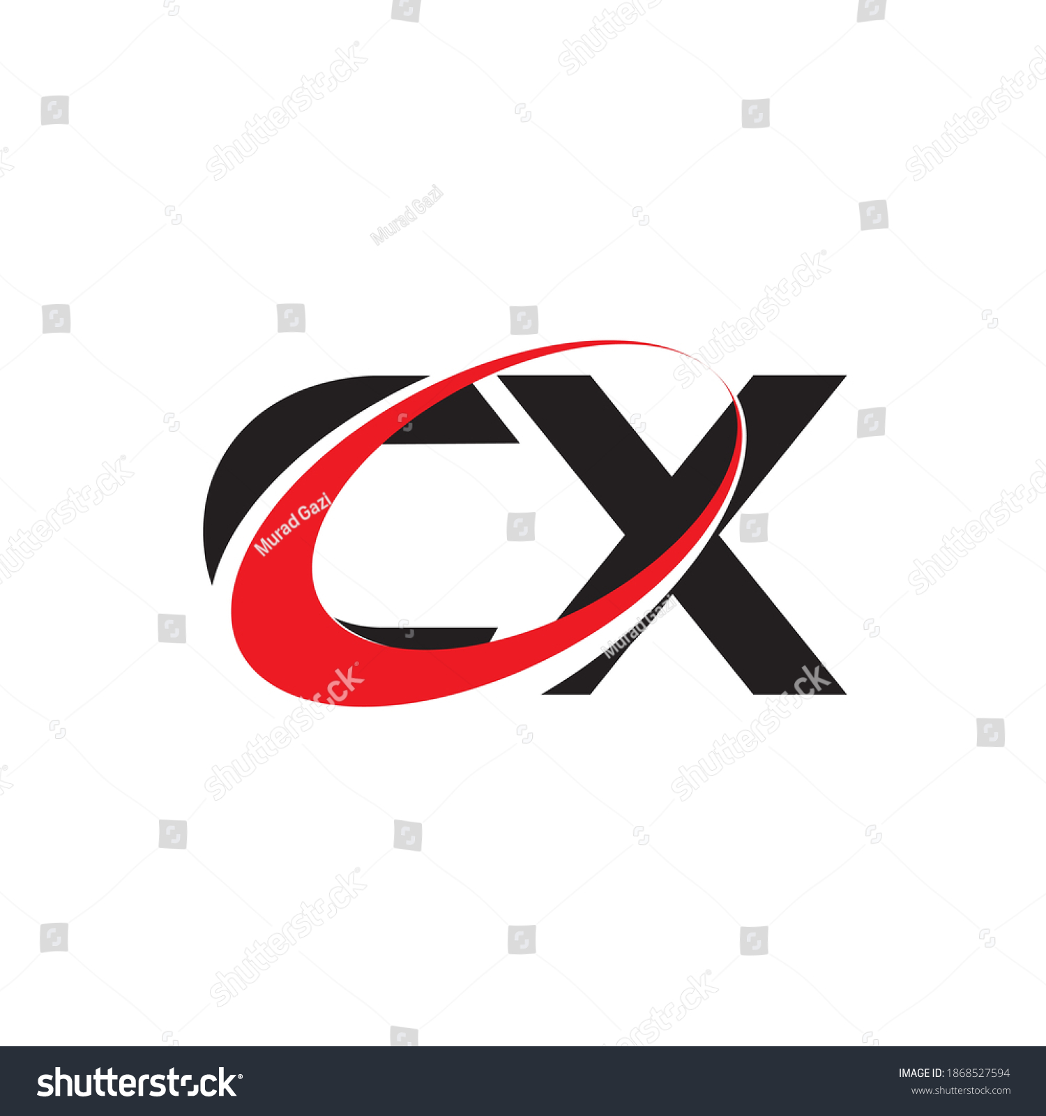 Cx Letter Logo Design Vector Stock Vector (Royalty Free) 1868527594 ...