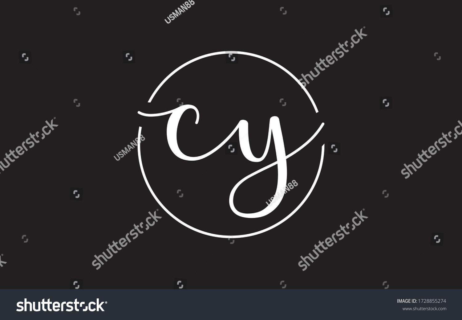 Cy Yc Cursive Letter Initial Logo Stock Vector (Royalty Free ...