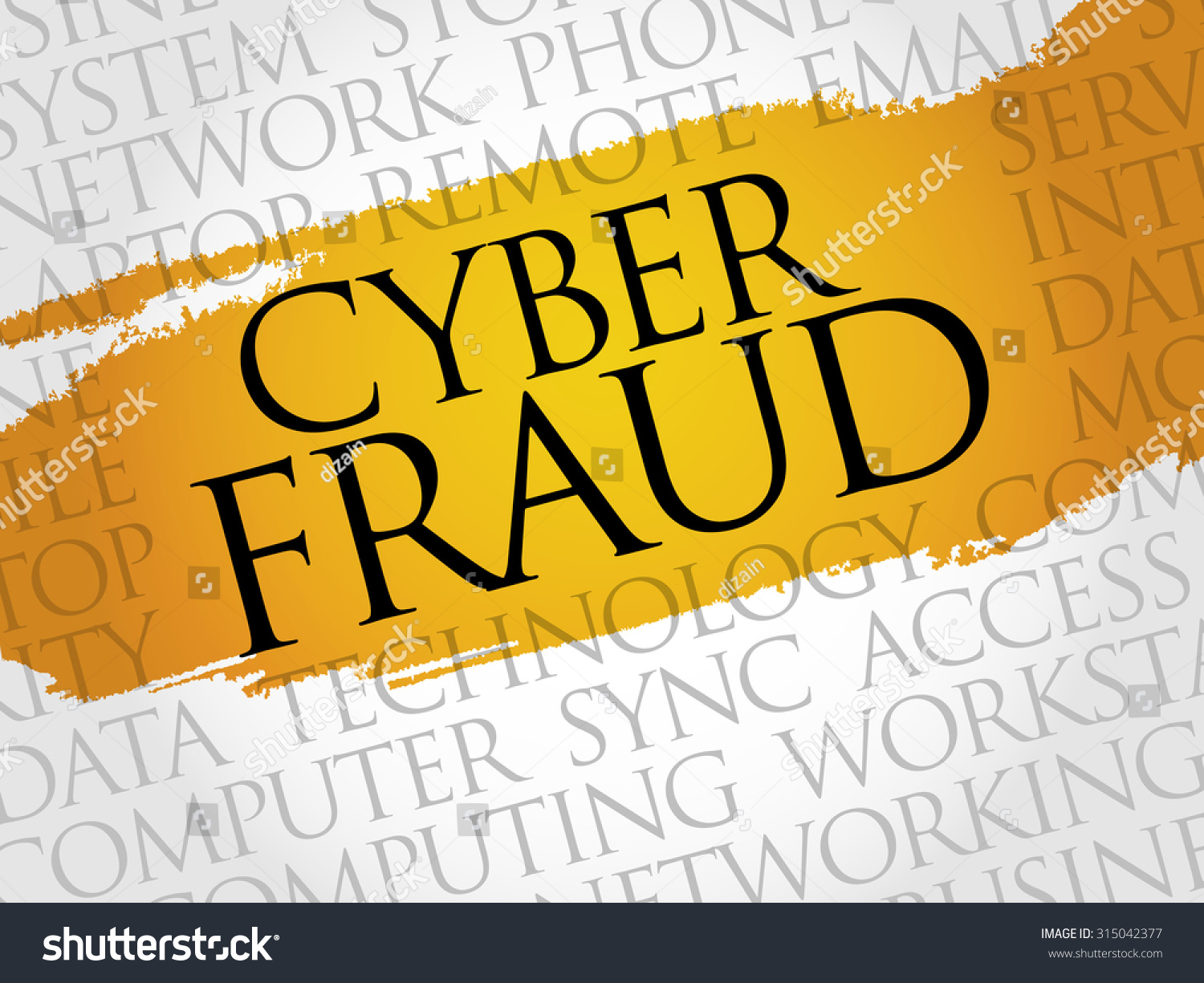Cyber Fraud Word Cloud Concept: vector de stock (libre de regalías ...