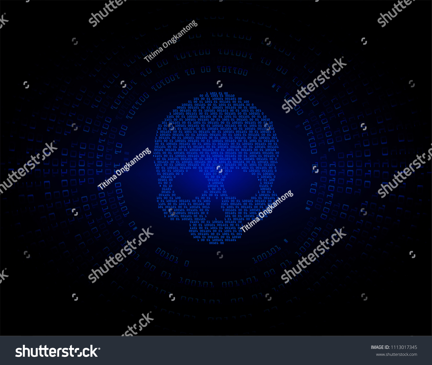 Cyber Hacker Attack Background Skull Vector Stock Vector (Royalty Free ...