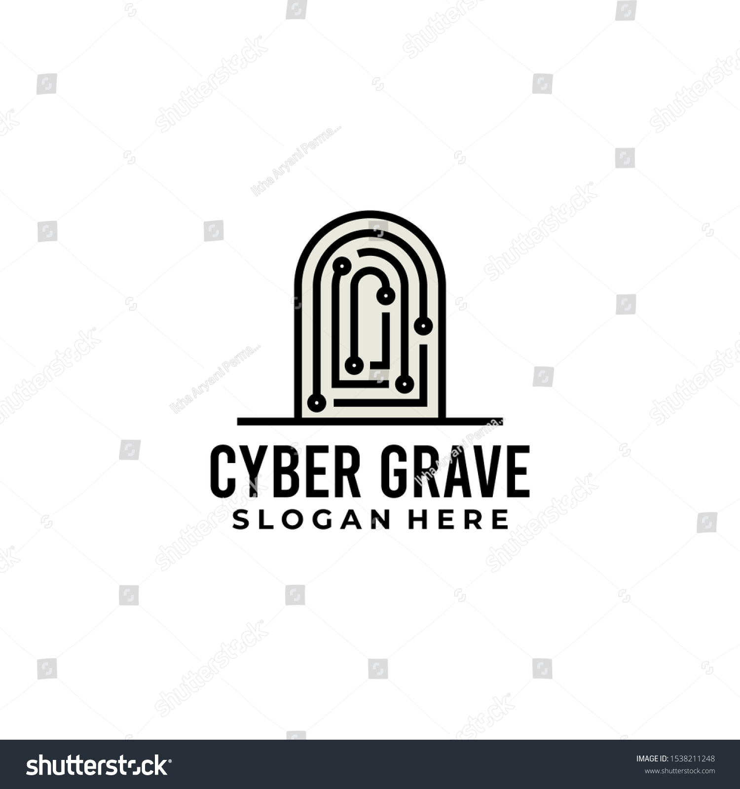 Cyber Logo Design Vector Image: vector de stock (libre de regalías ...