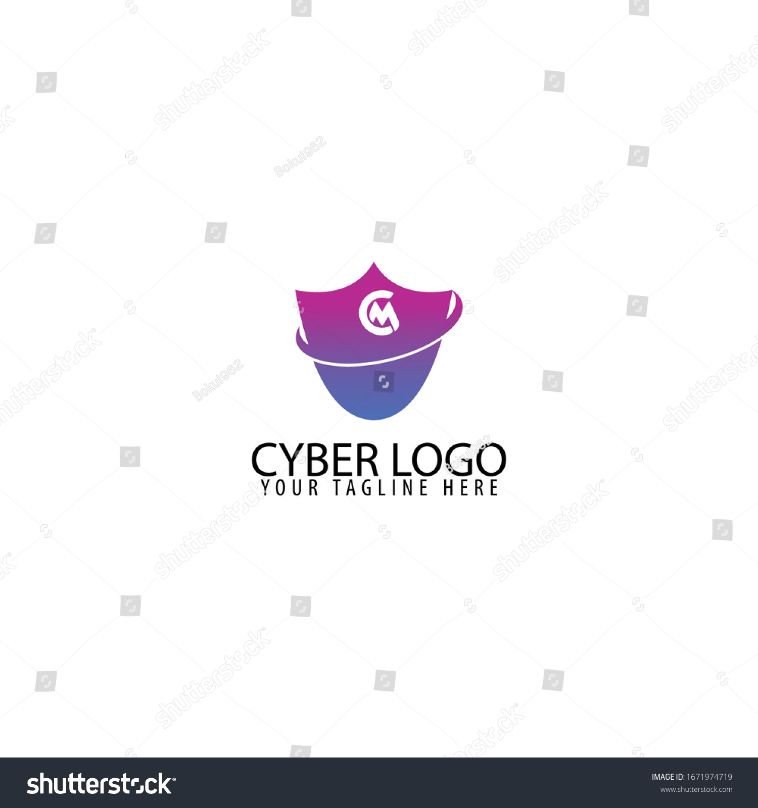 Cyber Multi Cm Logo Design Stock Vector (Royalty Free) 1671974719 ...