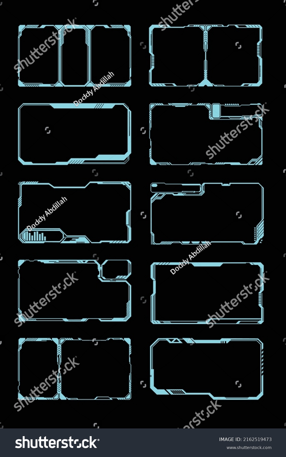 Cyber Punk Frame Interface Graphic Set Stock Vector (Royalty Free ...