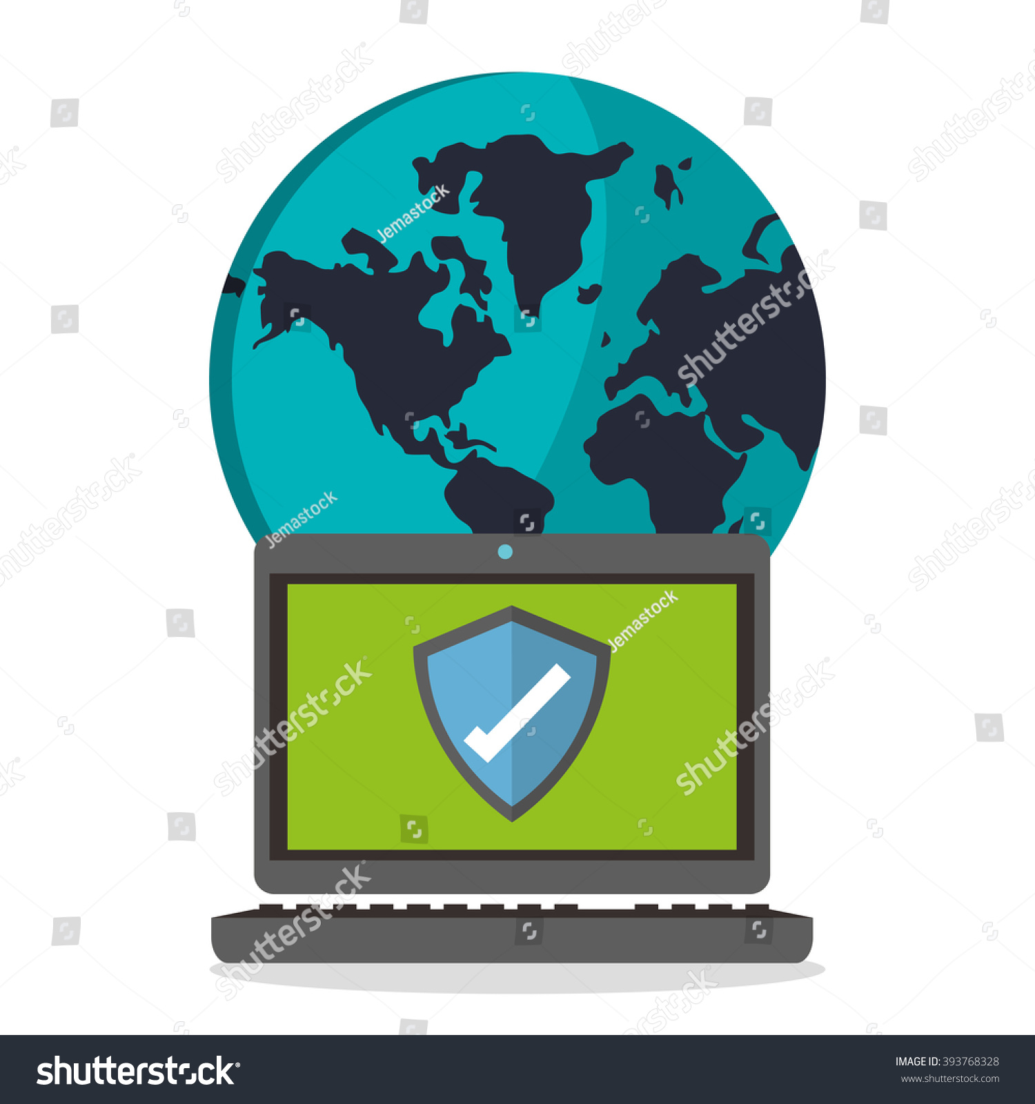Cyber Security Laptop Design Stock Vector (Royalty Free) 393768328
