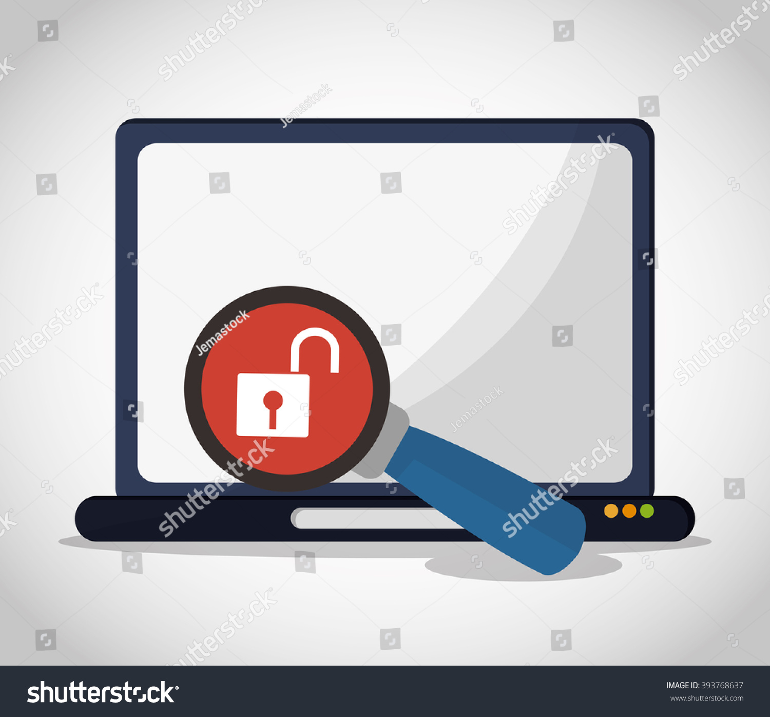 Cyber Security Laptop Design Stock Vector (Royalty Free) 393768637