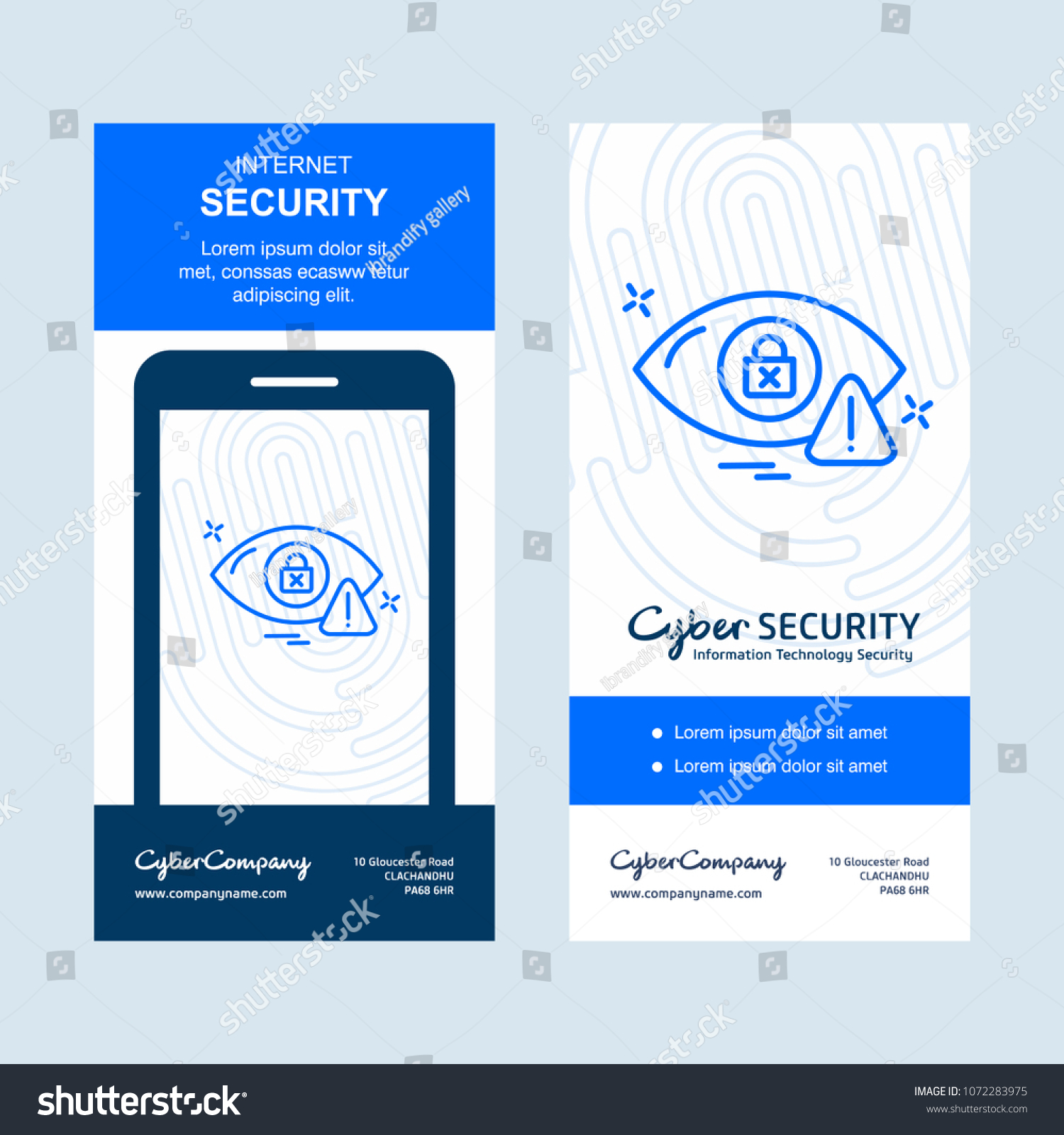 Cyber Security Banner Design Vector: vector de stock (libre de regalías ...