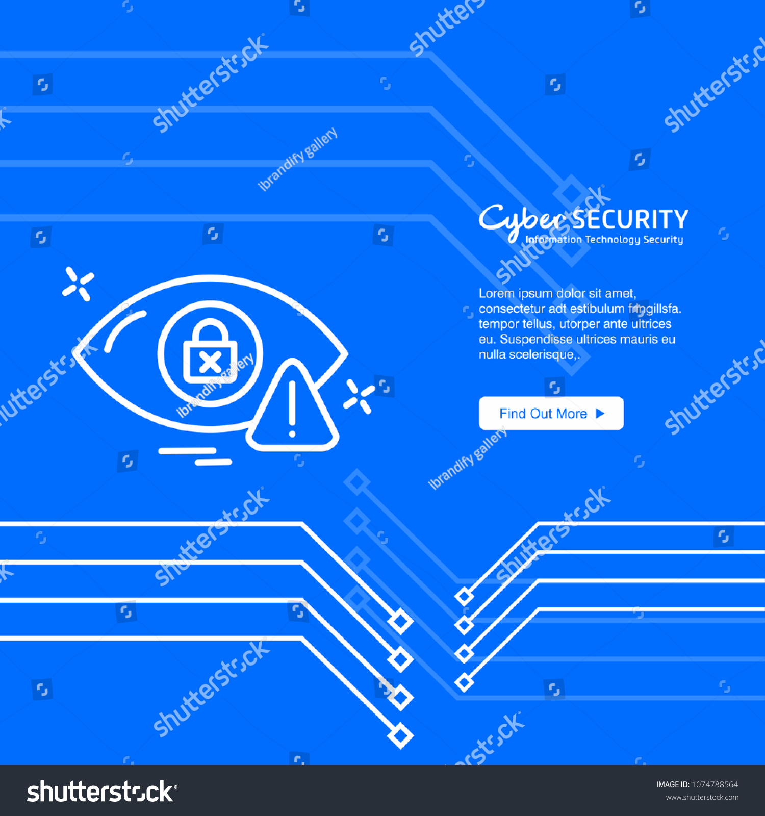Cyber Security Banner Design Vector Stock Vector (Royalty Free) 1074788564
