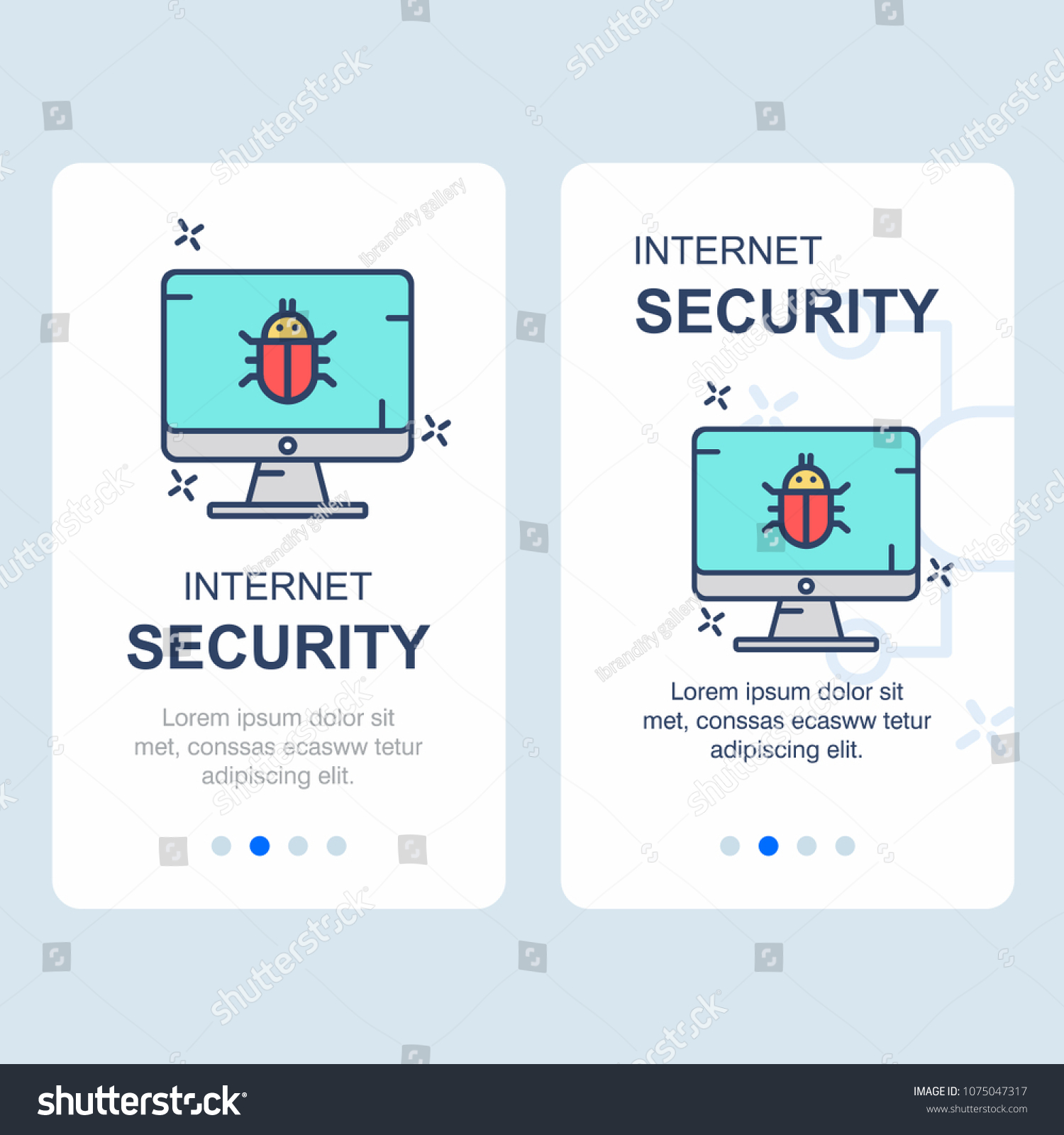 Cyber Security Banner Design Vector: vector de stock (libre de regalías ...