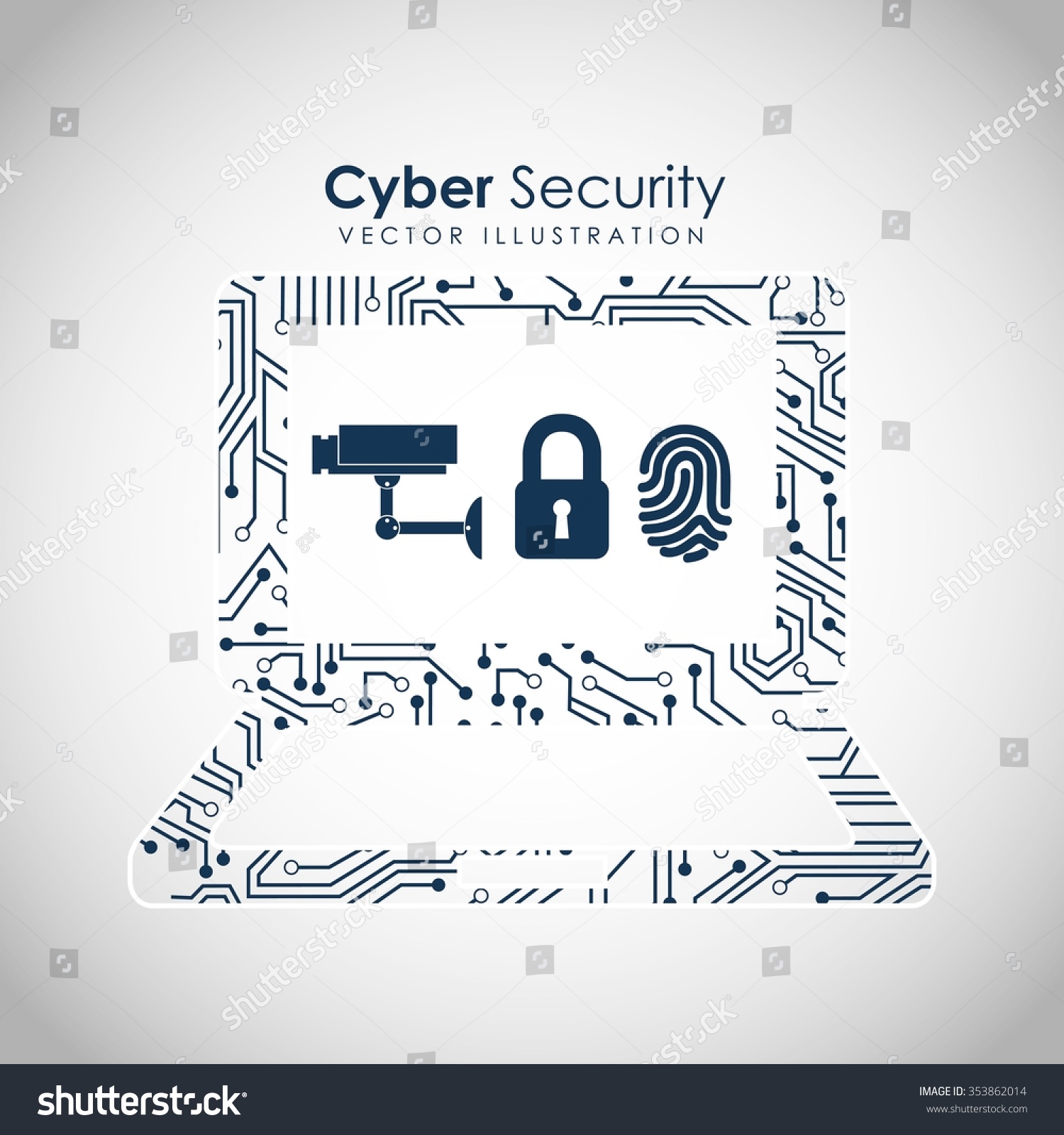 Cyber Security Design Vector Illustration Eps10 Stock Vector (Royalty ...