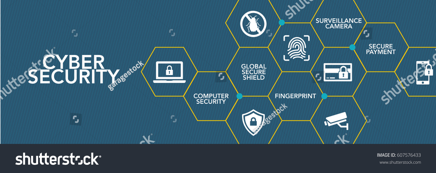 Cyber Security Icon Concept Stock Vector (Royalty Free) 607576433 ...
