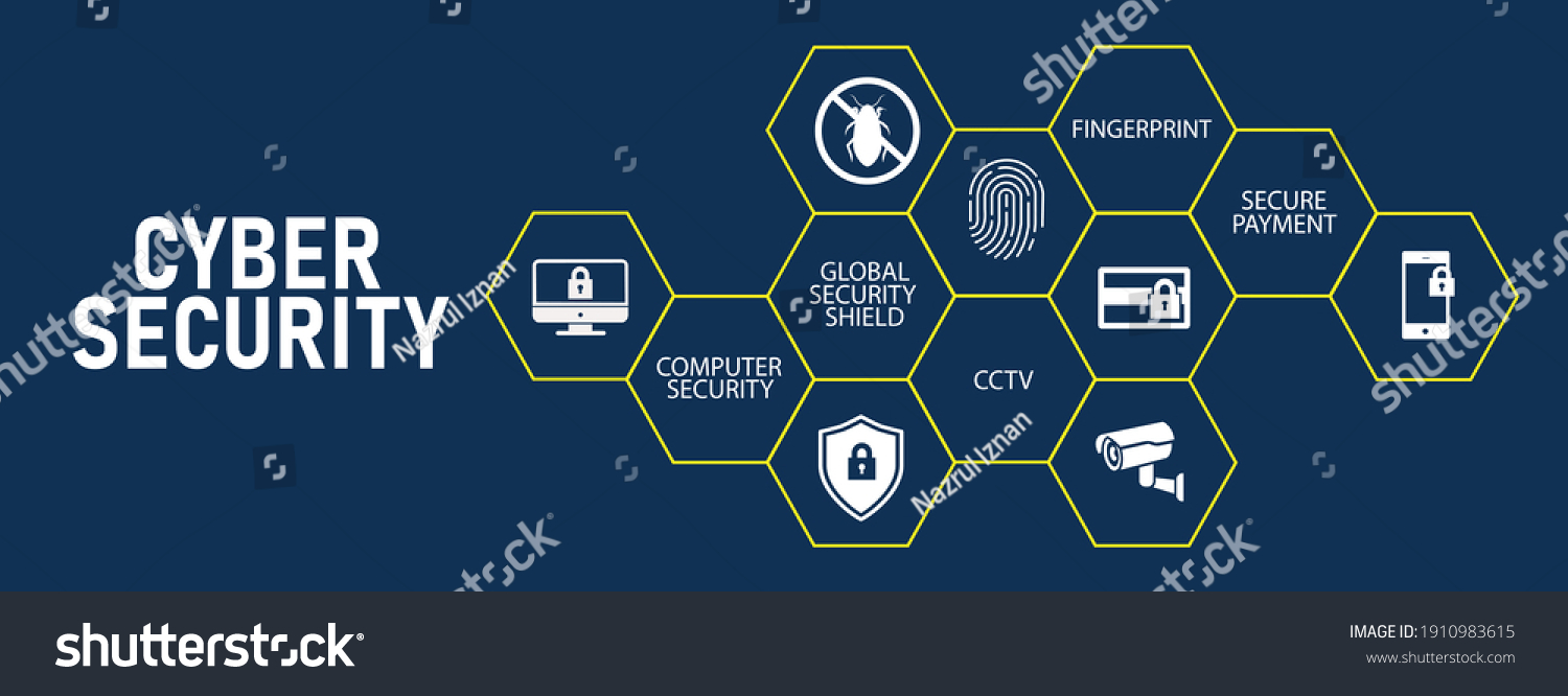 Vektor Stok Cyber Security Icon Conceptvector Illustrator (Tanpa ...