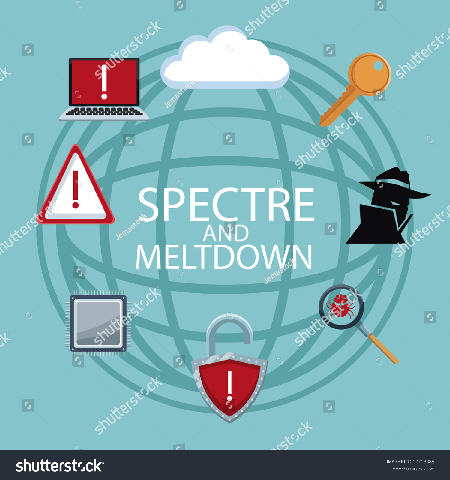Cyber Security Icons Stock Vector Royalty Free 1012713889 Shutterstock