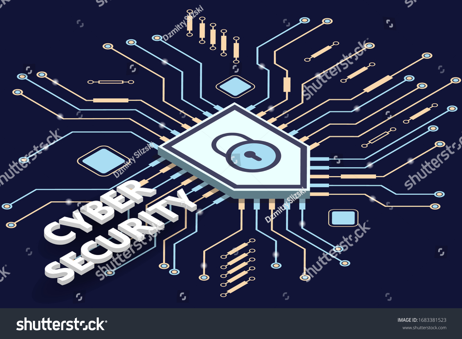 Cyber Security Information Privacy Data Protection Stock Vector ...