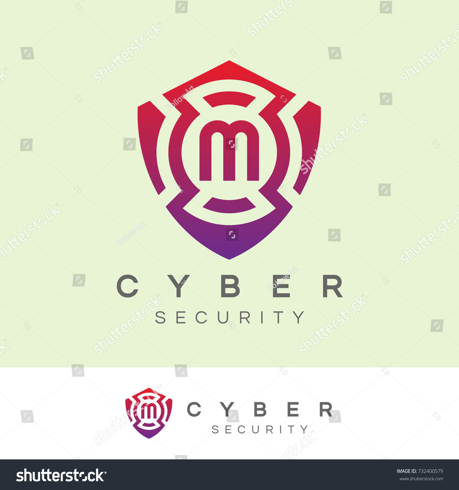 Cyber Security Initial Letter M Logo: vector de stock (libre de ...