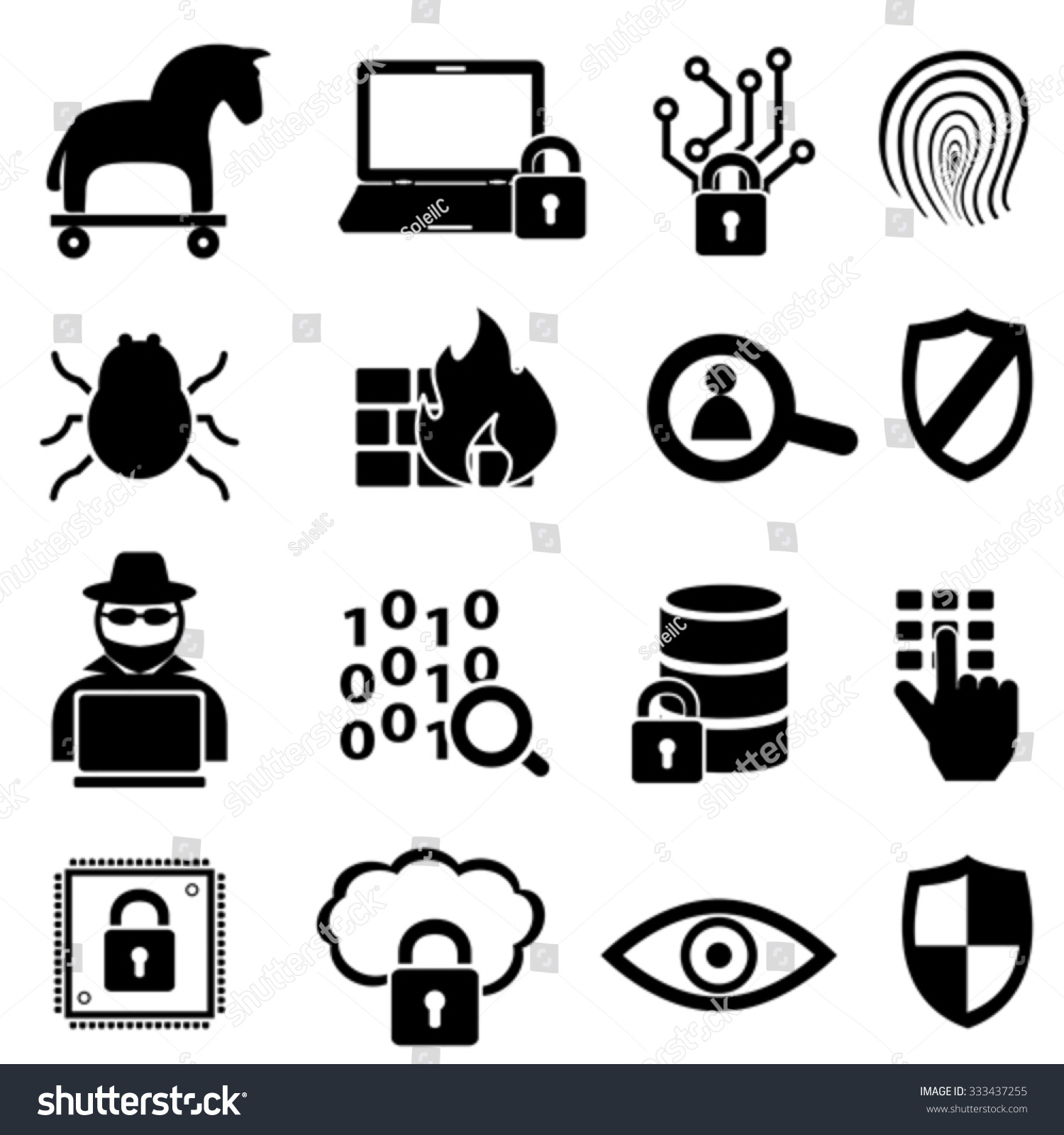 Cyber Security Online Computer Data Icon Stock Vector (Royalty Free ...