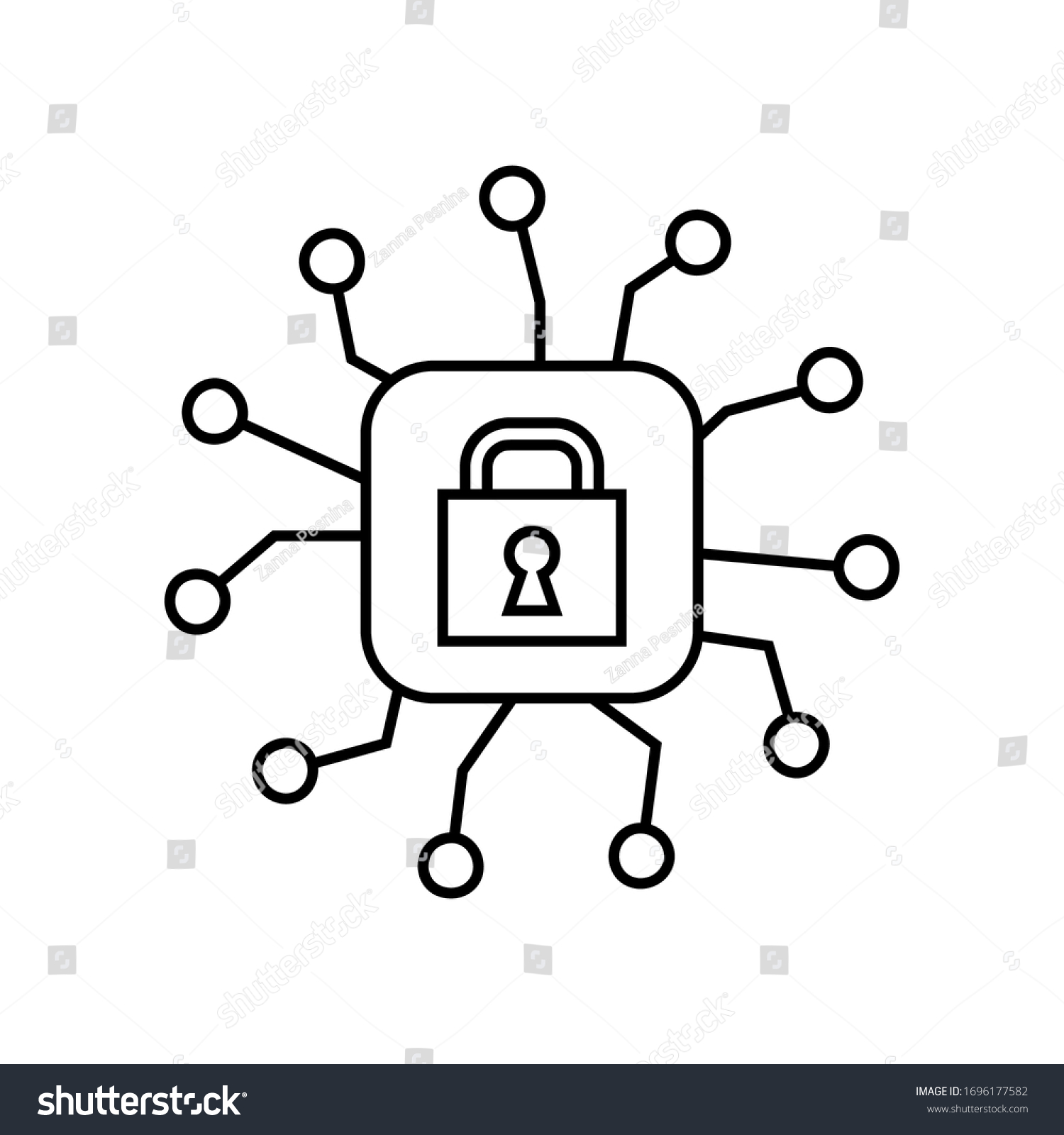 Cyber Security Padlock Icon Vector Lock: เวกเตอร์สต็อก (ปลอดค่า ...