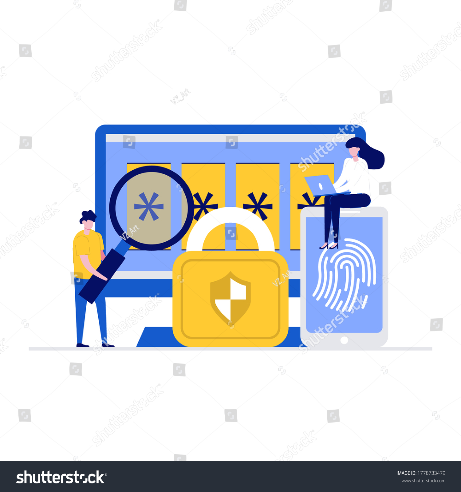 Cyber Security Vector Illustration Concept Characters Stock Vector ... Cyber Security Vector Illustration Concept Characters Stock Vector ...