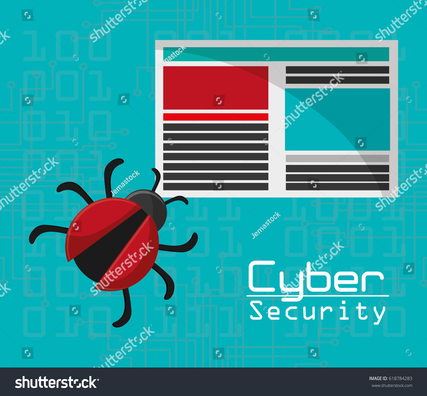 Cyber Security Virus Threat Document File Stock Vector (Royalty Free ...