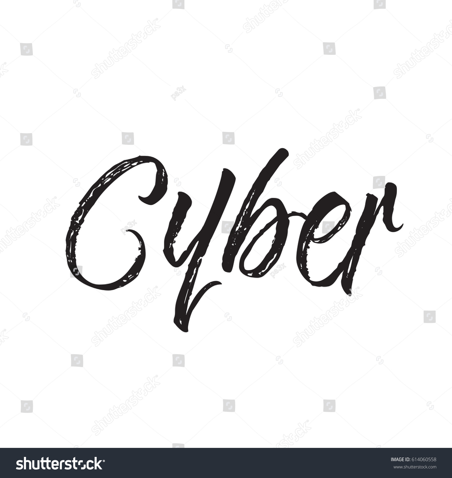 Cyber Text Design Vector Calligraphy Typography: เวกเตอร์สต็อก (ปลอดค่า ...