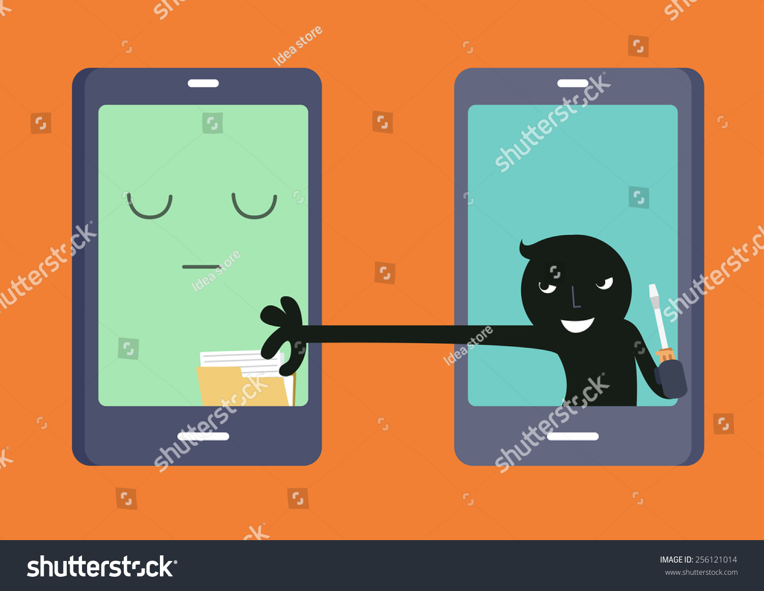 Cyber Thief Illustration Stock Vector (Royalty Free) 256121014 ...