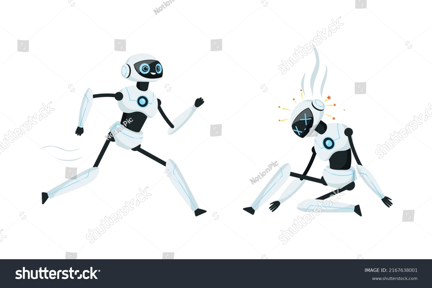 Cybernetic Robotic Cyborgs Activity Set Artificial Stock Vector ...