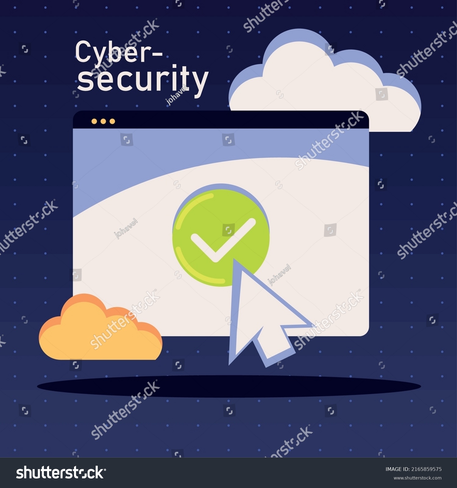 Cybersecurity Clicking Check Mark Design Stock Vector (Royalty Free ...