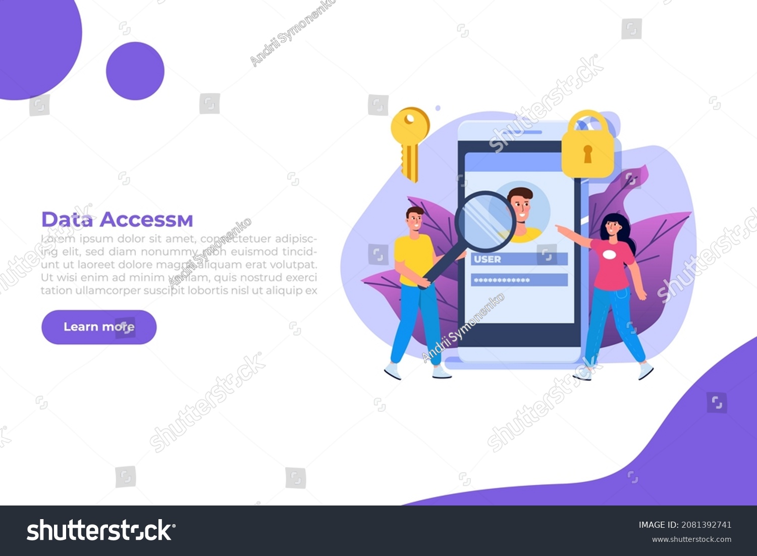 Cybersecurity Data Access Protection Network Safe Stock Vector (Royalty ...