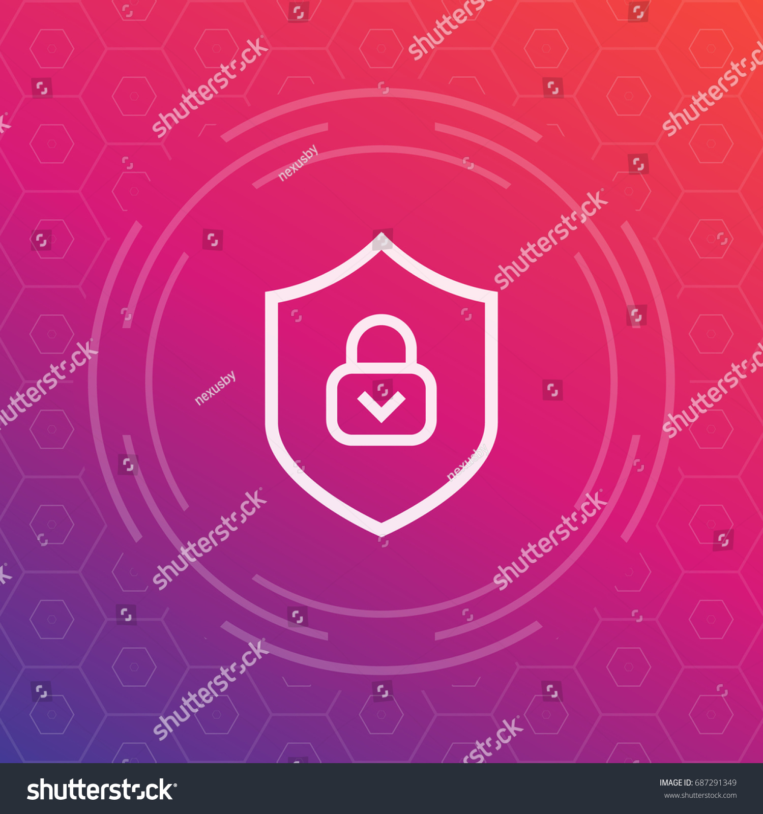 Cybersecurity Icon Secure Protection Sign Stock Vector (Royalty Free ...