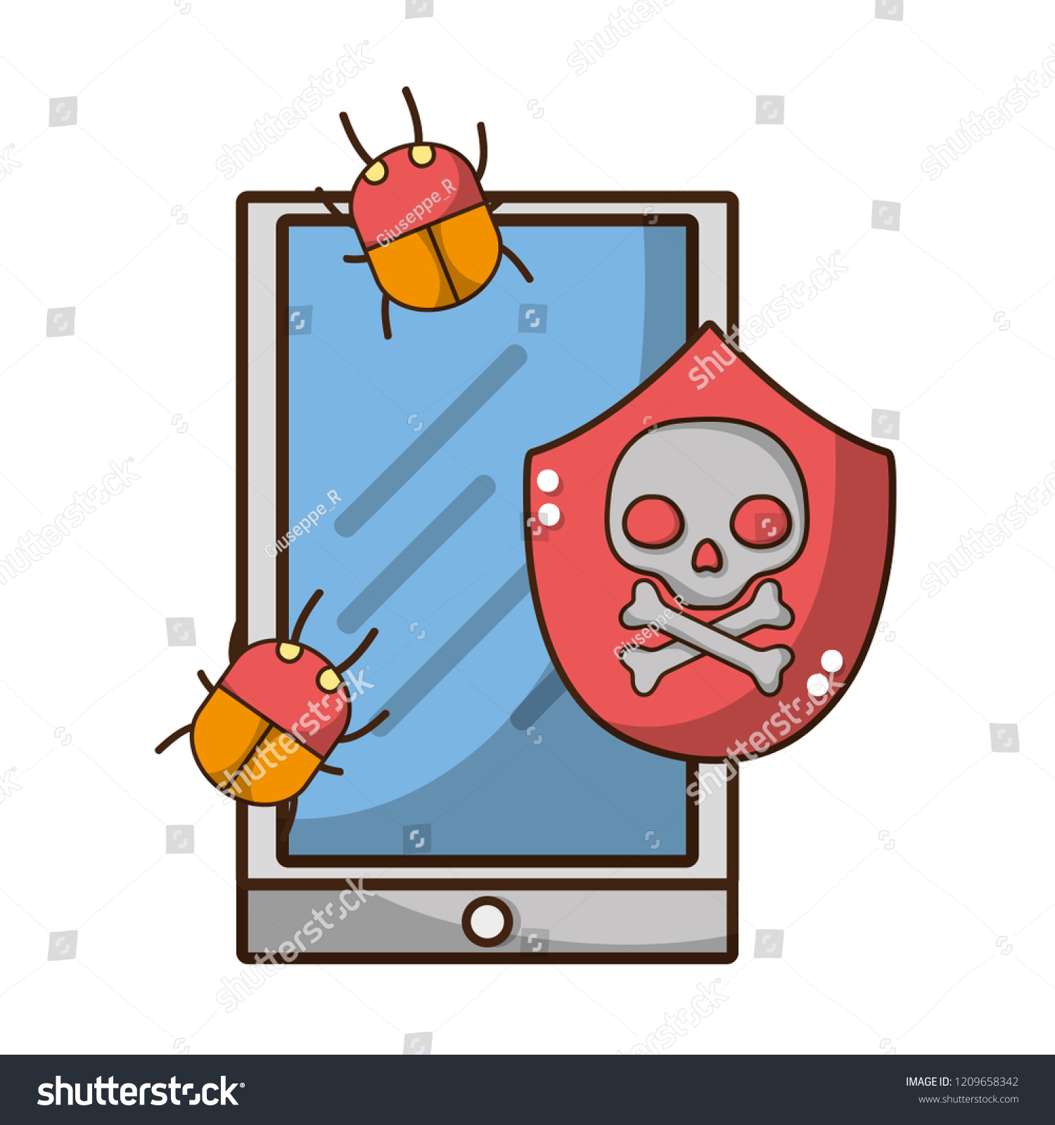 Cybersecurity Threat Cartoon Stock Vector (Royalty Free) 1209658342