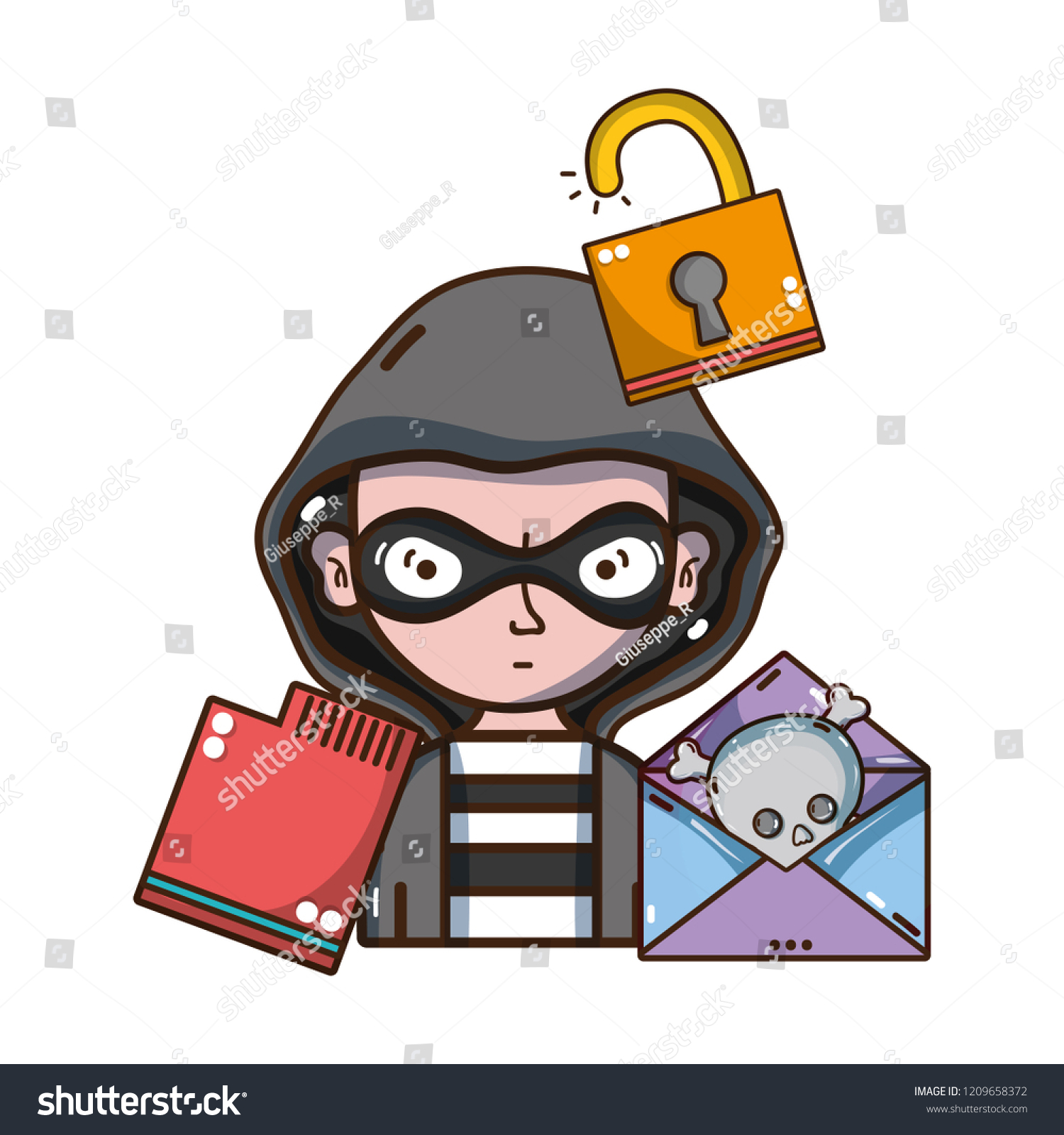 Cybersecurity Threat Cartoon Stock Vector (Royalty Free) 1209658372 ...