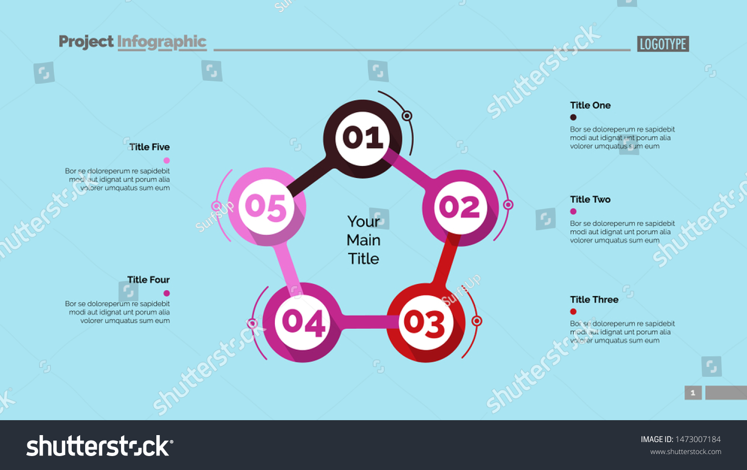 Cycle Flowchart Five Elements Step Diagram: Vector có sẵn (miễn phí bản ...
